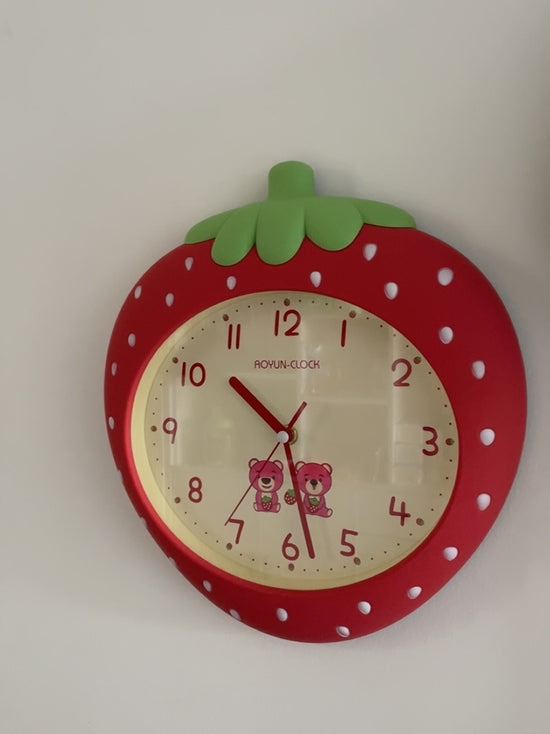 Cute Strawberry Wall Clock, Children'S Room Girls Room Decoration Idea ...