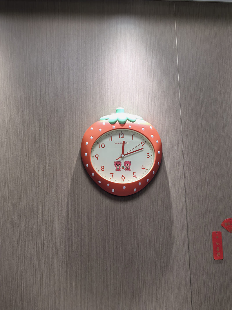 Cute Strawberry Wall Clock, Children'S Room Girls Room Decoration Idea ...