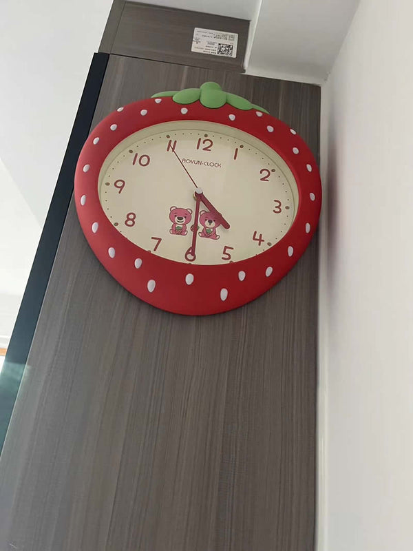 Cute Strawberry Wall Clock, Children'S Room Girls Room Decoration Idea ...