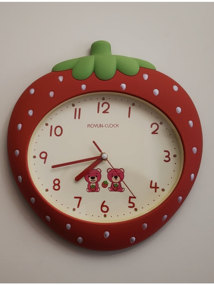 Cute Strawberry Wall Clock, Children'S Room Girls Room Decoration Idea ...