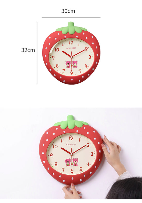 Cute Strawberry Wall Clock, Children'S Room Girls Room Decoration Idea ...