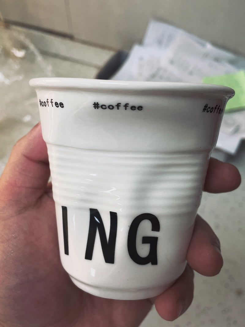 Deformed Cup Ceramic Ashtray, Creative Art Design – More Angle