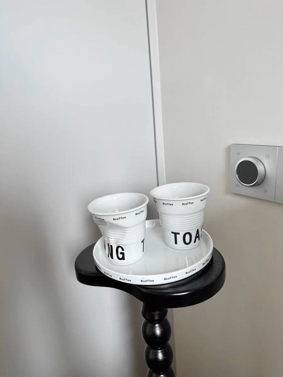 Deformed Cup Ceramic Ashtray, Creative Art Design – More Angle