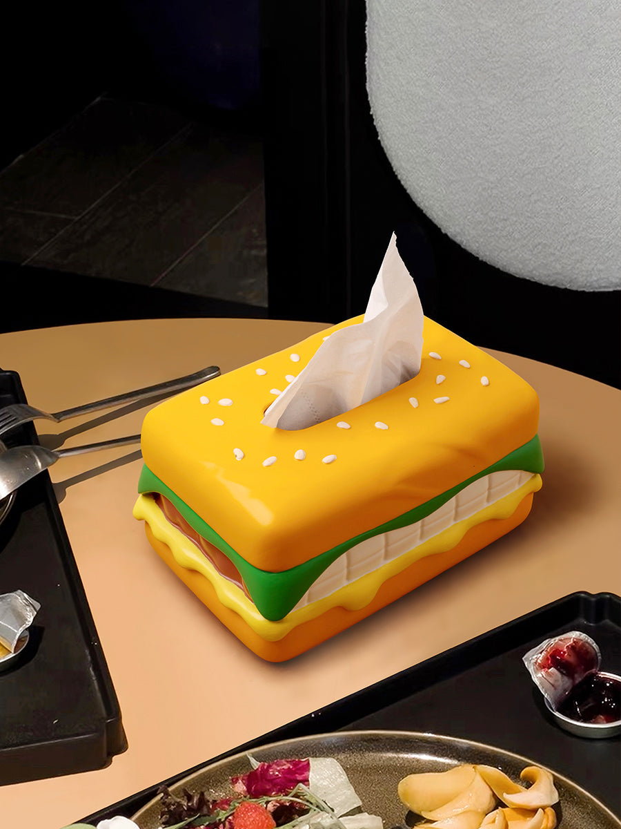 Delicious Hamburger Tissue Box, Alternative Art Decoration – More Angle