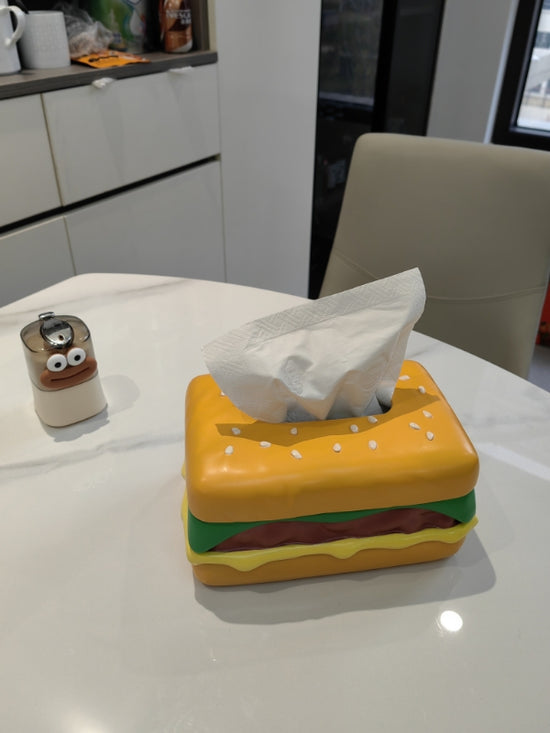 Delicious Hamburger Tissue Box, Alternative Art Decoration – More Angle
