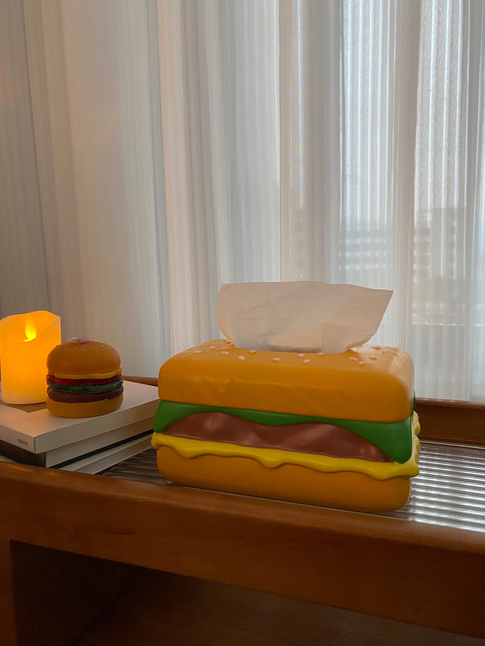 Delicious Hamburger Tissue Box, Alternative Art Decoration – More Angle