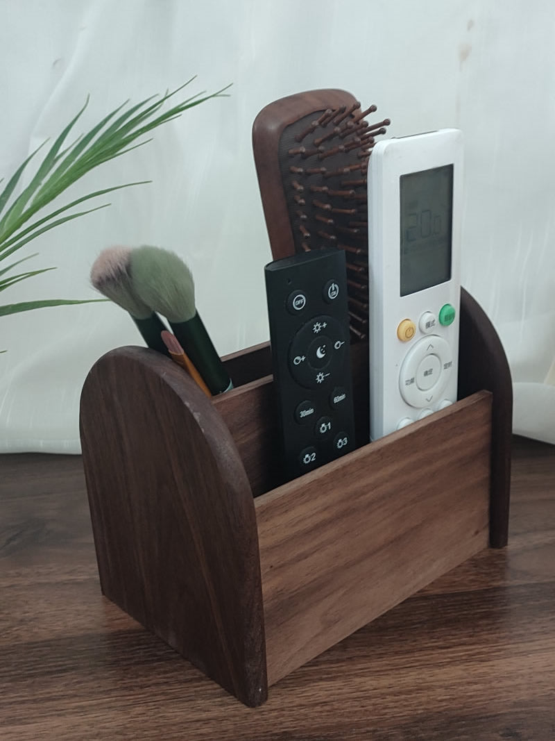 Desk Wooden Storage Box, Remote Control, Glasses, Cosmetics Organizer ...