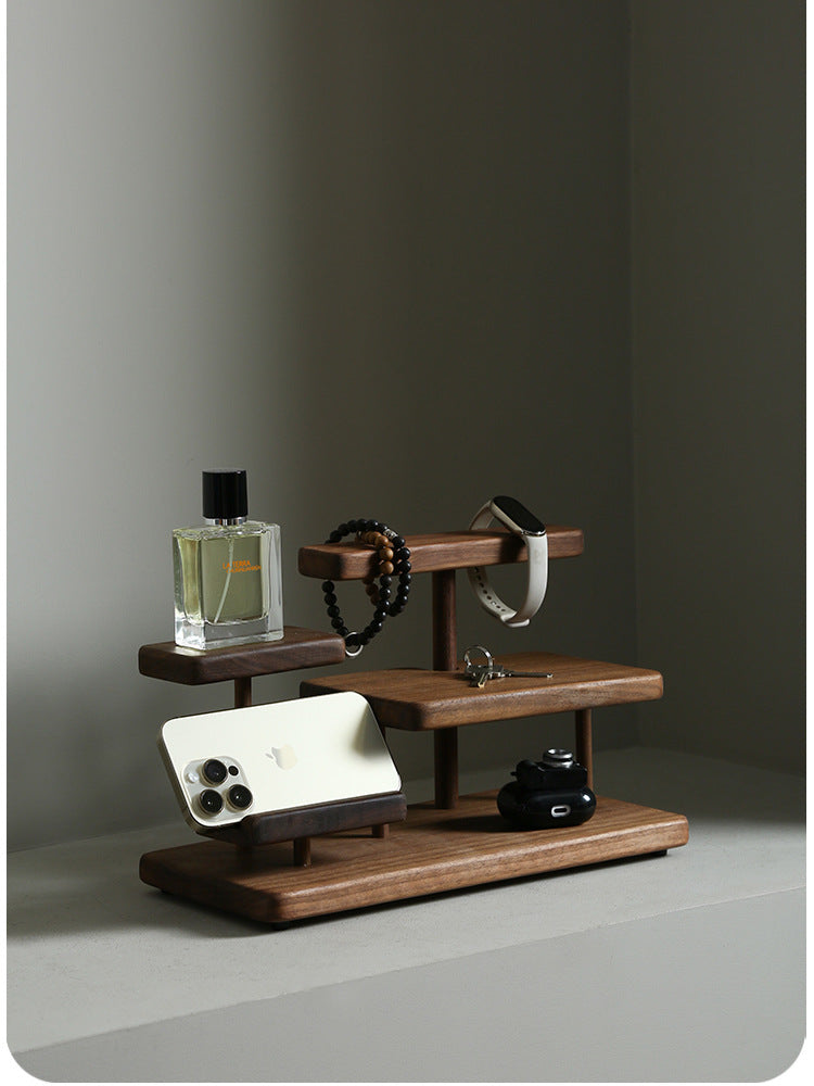 Desktop Organize Wooden Storage Rack, Phone Stand, Jewelry Holder ...