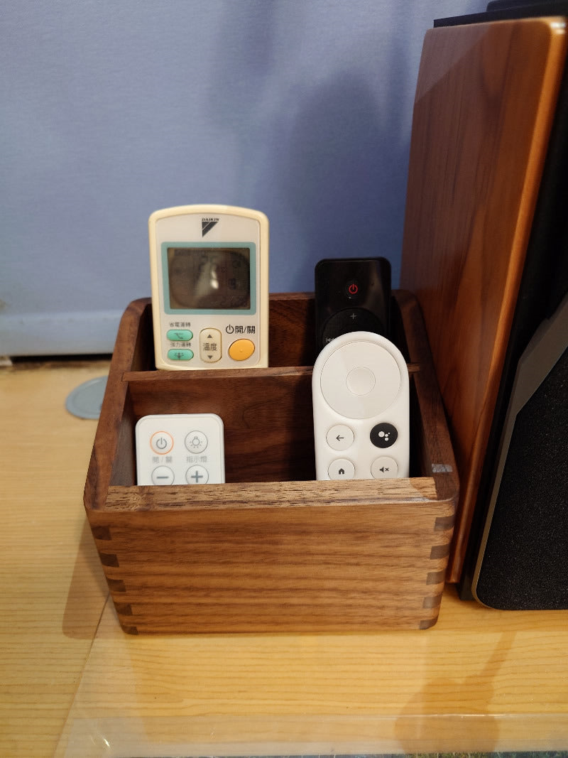 Desktop Wooden Two Grids Storage Box, Remote Control, Phone, Glasses O ...