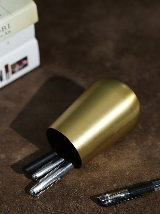 Elegant Brass Pen Holder and Mini Vase: Dual-Purpose Office Decor ...