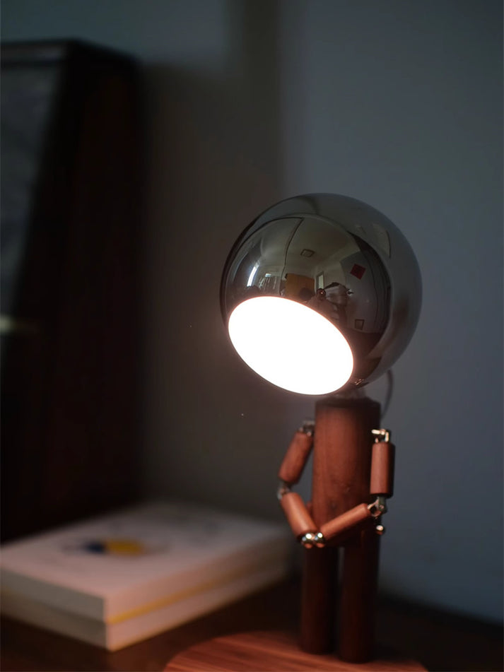 Elegant Wooden Moon Guardian Angel Table Lamp - Perfect for Home or Of ...