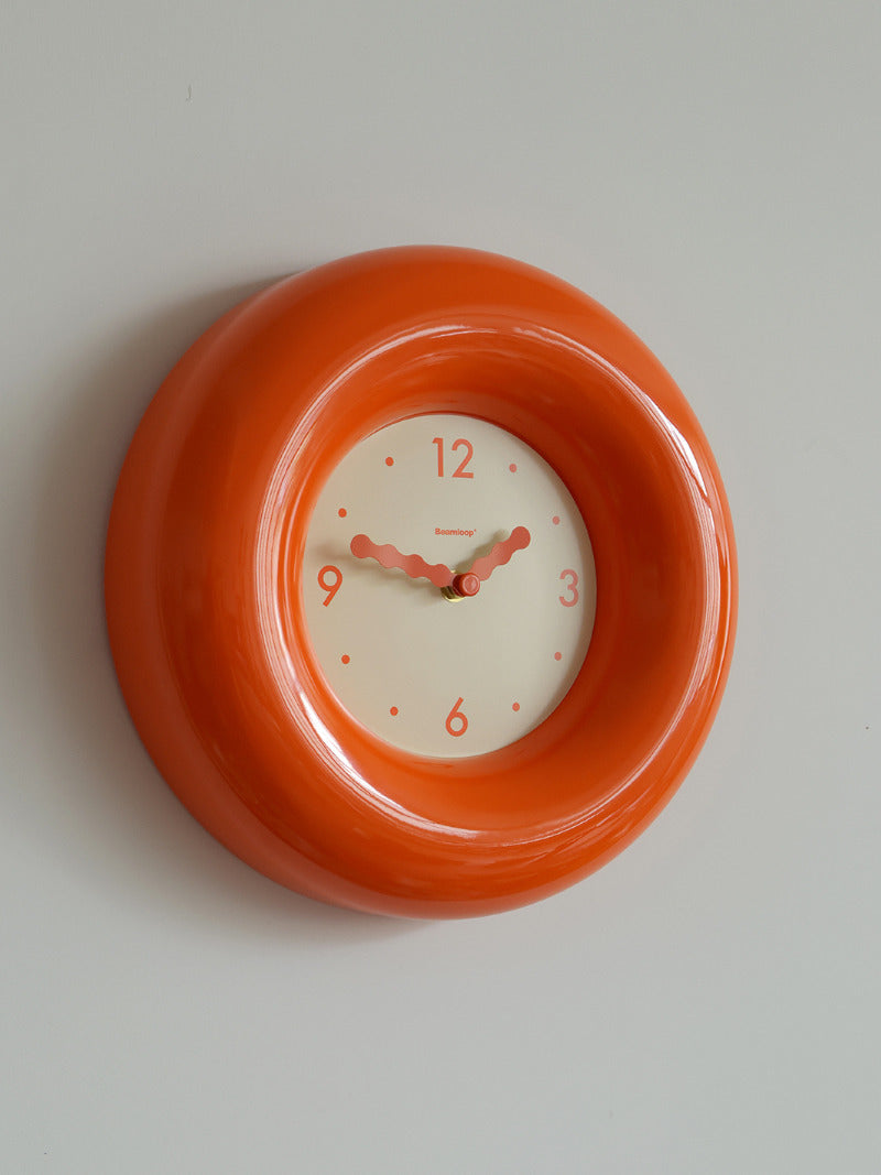 Exquisite Jelly Orange Round Art Silent Wall Clock – MoreAngle