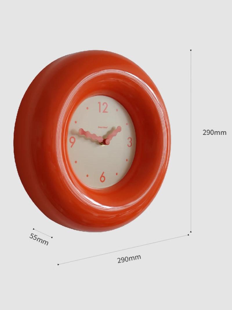 Exquisite Jelly Orange Round Art Silent Wall Clock – MoreAngle