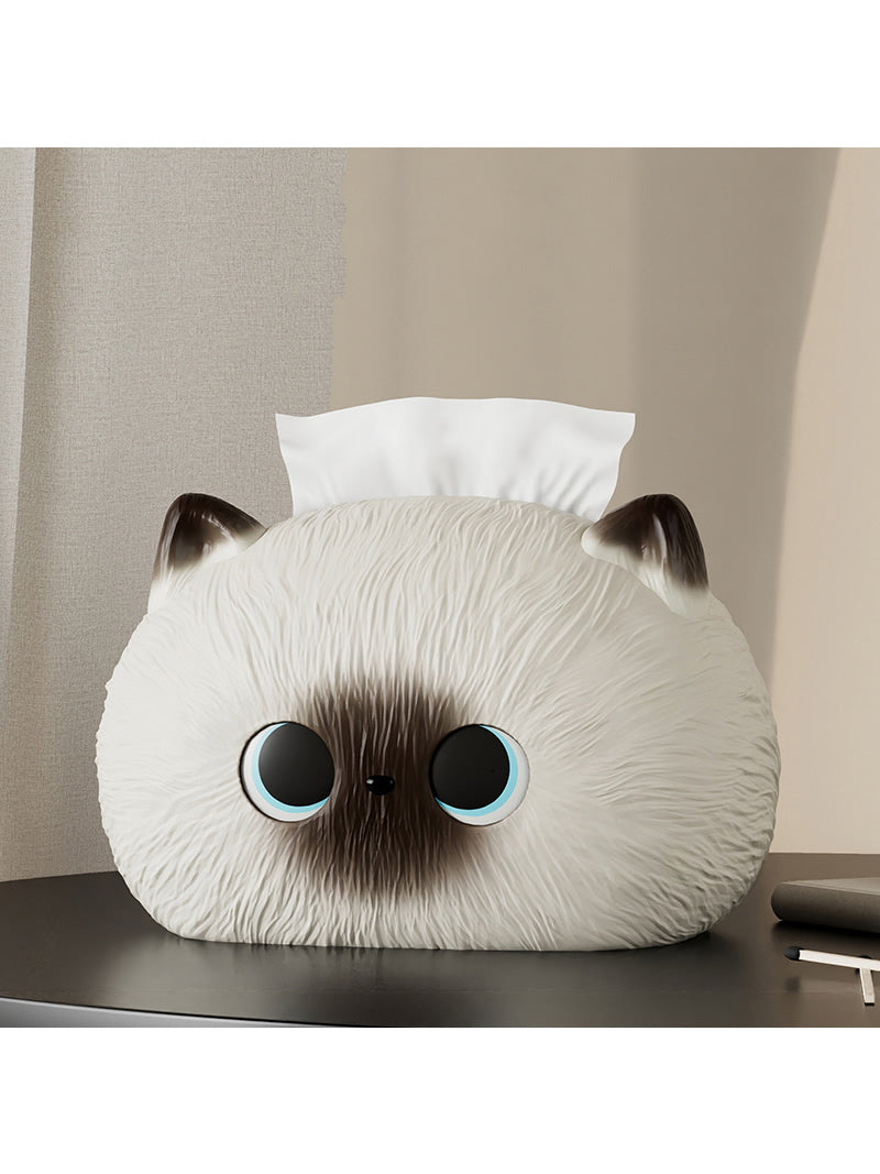 Fun Big-Eyed Cat Tissue Box Cover - Cute Home & Office Desk Decor Idea ...