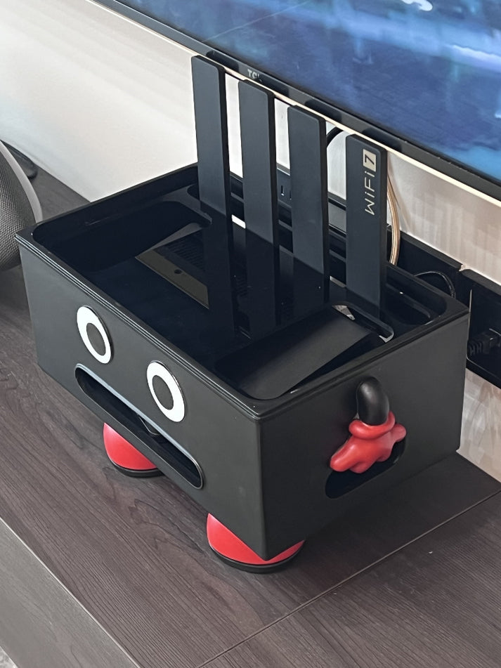 Funny Big-Eyed Monster Desktop Router Storage Box,Home Decor – More Angle