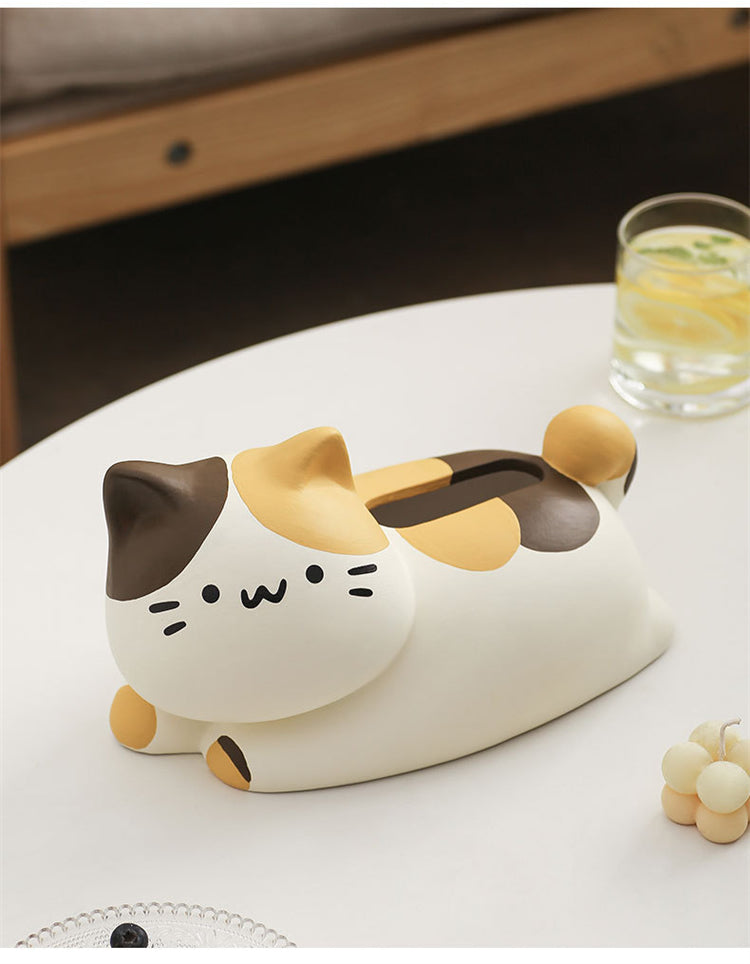 Funny Calico Cat Tissue Box Cover - Adorable Home Decor for Living Roo ...