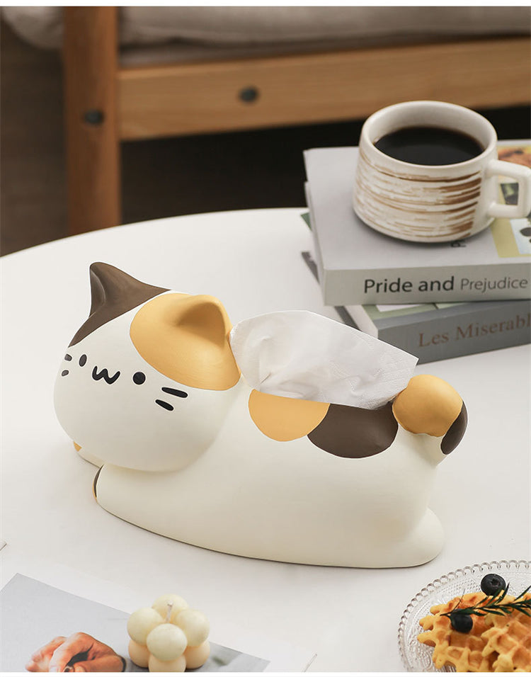 Funny Calico Cat Tissue Box Cover - Adorable Home Decor for Living Roo ...