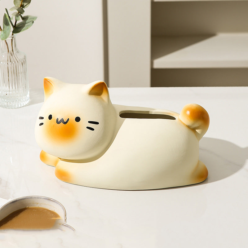 Funny Calico Cat Tissue Box Cover - Adorable Home Decor for Living Roo ...