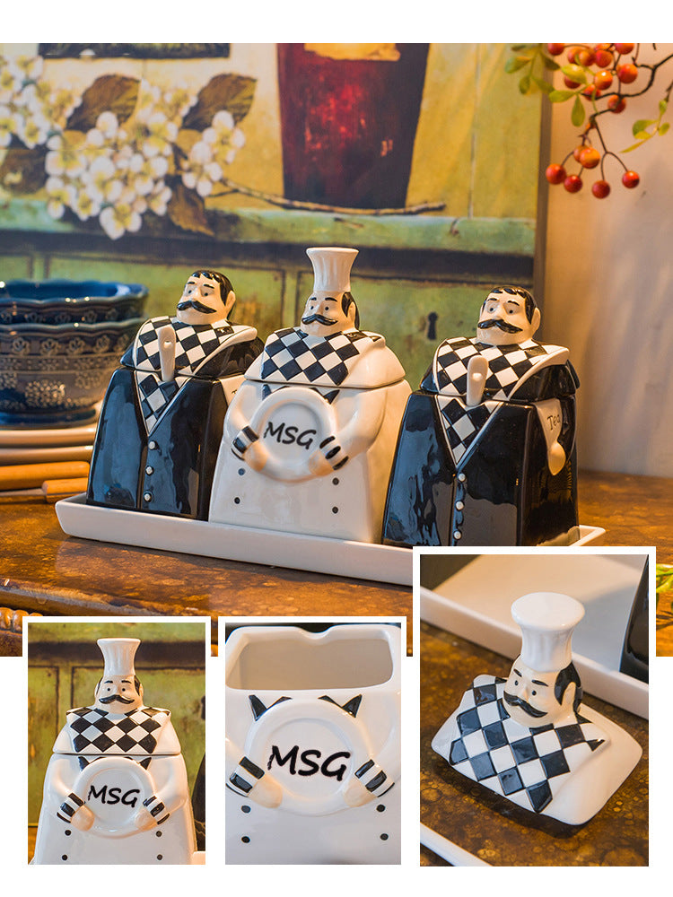 Funny Fat Chef Ceramic Spice Jar, Kitchen Sugar Bowl – MoreAngle