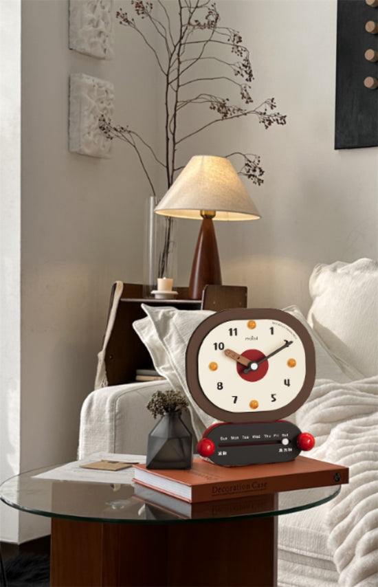 Home Office Desk Small Clock with Manual Adjustment Of The Day Of The ...