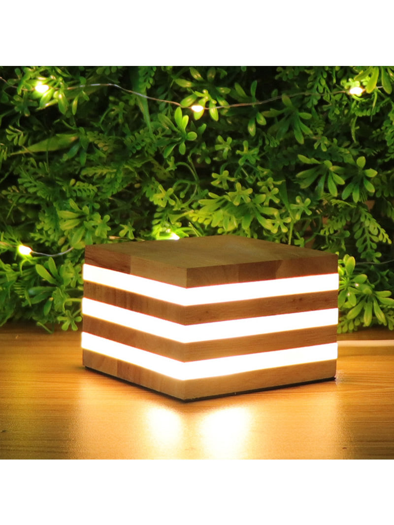 Led Wooden Night Light, Romantic Desktop Atmosphere Lamp – More Angle