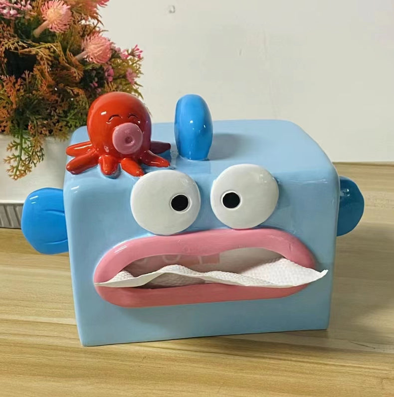 Mediterranean Style Monster Fish Tissue Box,Fun Table Decoration – More ...