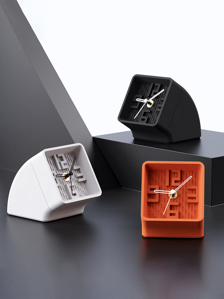 Minimalist Art Concrete Table Clock, Home Office Desktop Decoration ...