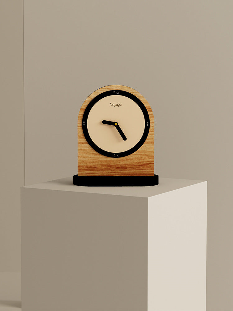 Minimalist Wooden Art Silent Table Clock - Office Desktop Decor – More ...