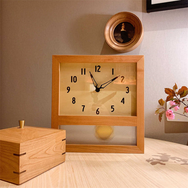 Minimalist Wooden Desk Clock with Large Letters and Numbers – MoreAngle