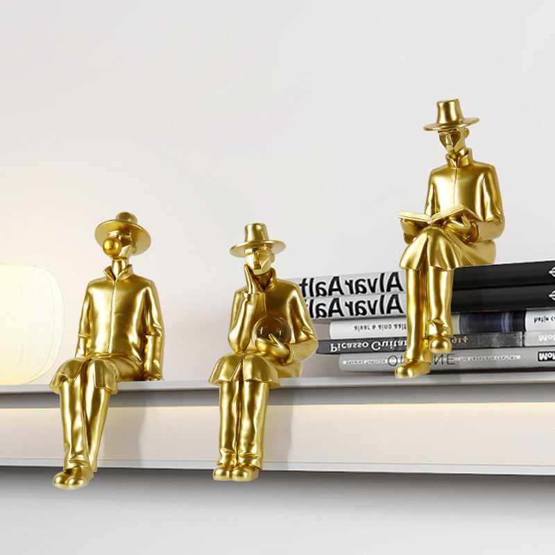 Modern Abstract Gold Human Sculpture: Chic Home or Office Decor – More ...