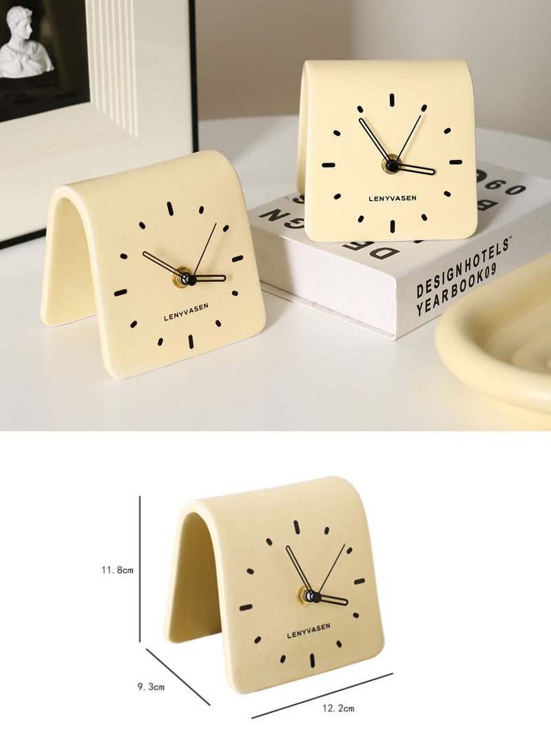 Modern Art Ceramic Table Clock, Artistic Decorative Gift Idea – More Angle