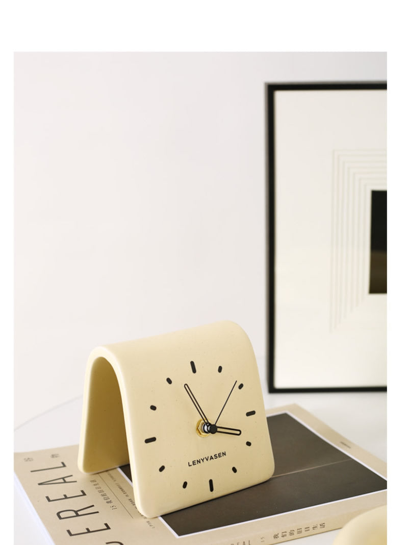 Modern Art Ceramic Table Clock, Artistic Decorative Gift Idea – More Angle