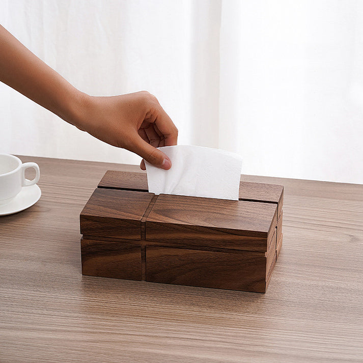 Modern Black Walnut Cross Geometric Tissue Box: Perfect Blend of Style ...