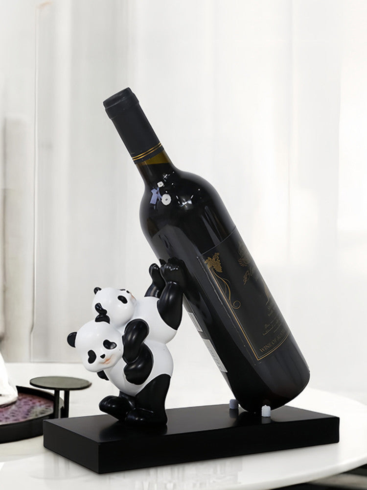 Mother and Baby Panda Wine Rack: Creative Decoration Bottle Holder ...