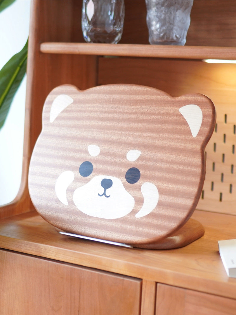 Panda Wooden Ipad Stand: Foldable Rotatable Tablet Holder Reading Rack ...