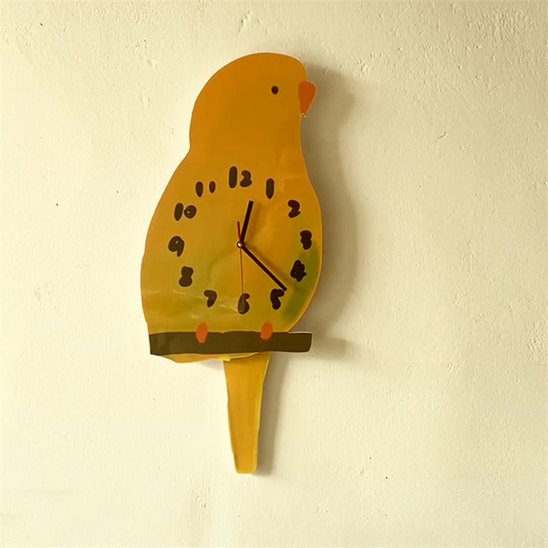 Parrot Pendulum Wall Clock: Whimsical Timepiece with a Swinging Tail ...
