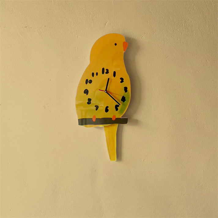 Parrot Pendulum Wall Clock: Whimsical Timepiece with a Swinging Tail ...