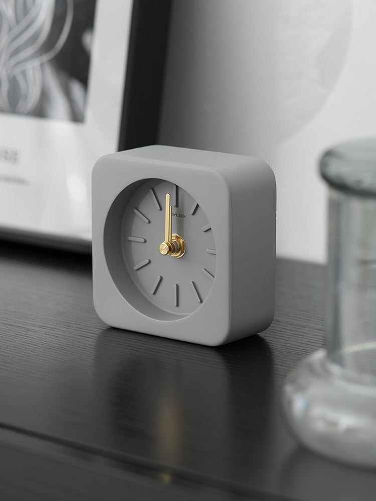 Personalized Concrete Desk Clock: Classic Home Decor Addition – More Angle