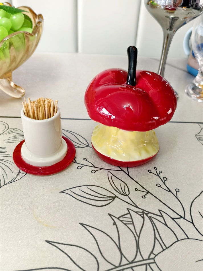 Playful Apple Core Toothpick & Cotton Bud Holder - A Fun Twist on Ever ...