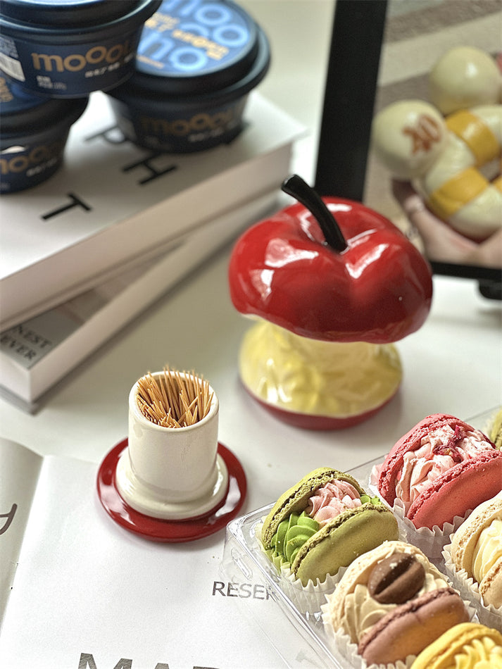 Playful Apple Core Toothpick & Cotton Bud Holder - A Fun Twist on Ever ...