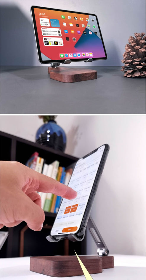 Portable Solid Wood Aluminum Alloy Folding Mobile Phone Stand, Ipad Ta ...