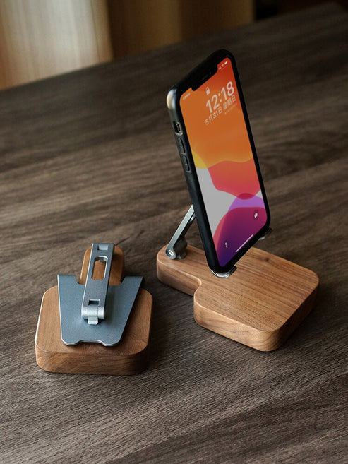 Portable Solid Wood Aluminum Alloy Folding Mobile Phone Stand, Ipad Ta ...