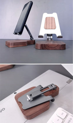 Portable Solid Wood Aluminum Alloy Folding Mobile Phone Stand, Ipad Ta ...