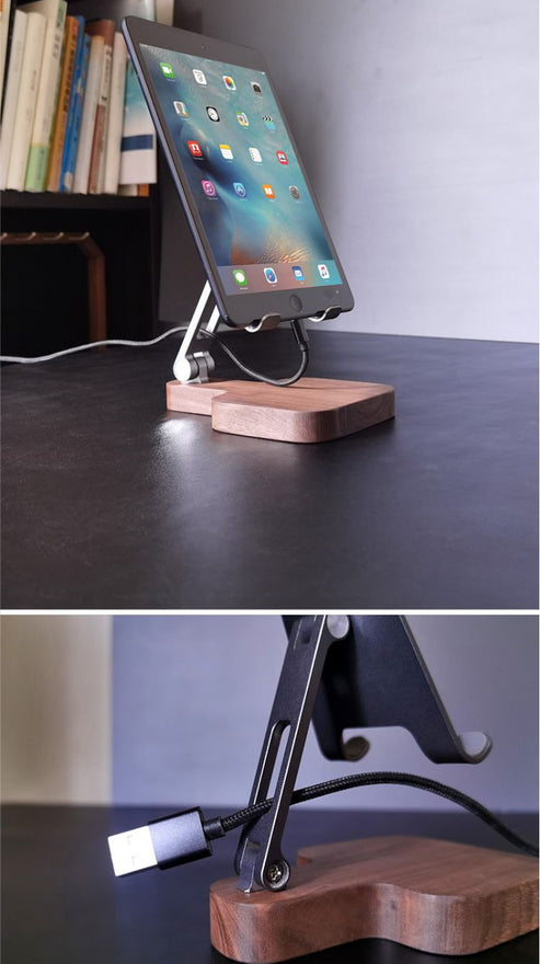 Portable Solid Wood Aluminum Alloy Folding Mobile Phone Stand, Ipad Ta ...