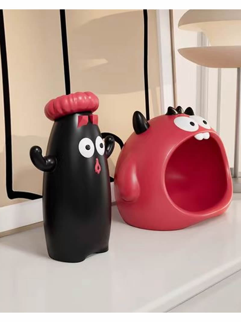 Red Devil Big Horned Monster Desktop Organizer Storage Tray, Amazing D ...