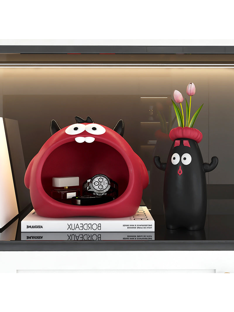 Red Devil Big Horned Monster Desktop Organizer Storage Tray, Amazing D ...