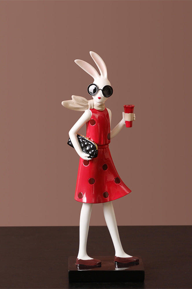 Red Sexy Miss Rabbit Desktop Sculpture Decoration Ornaments – MoreAngle