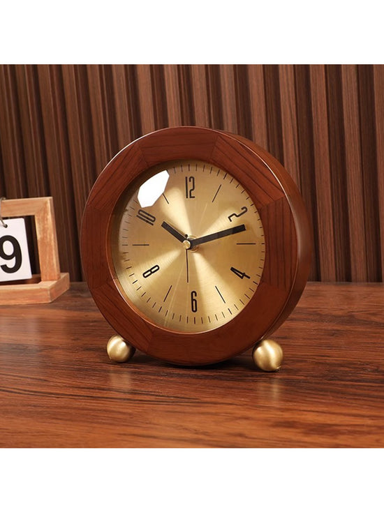 Retro wooden desktop silent desk clock, office bedroom decoration ...