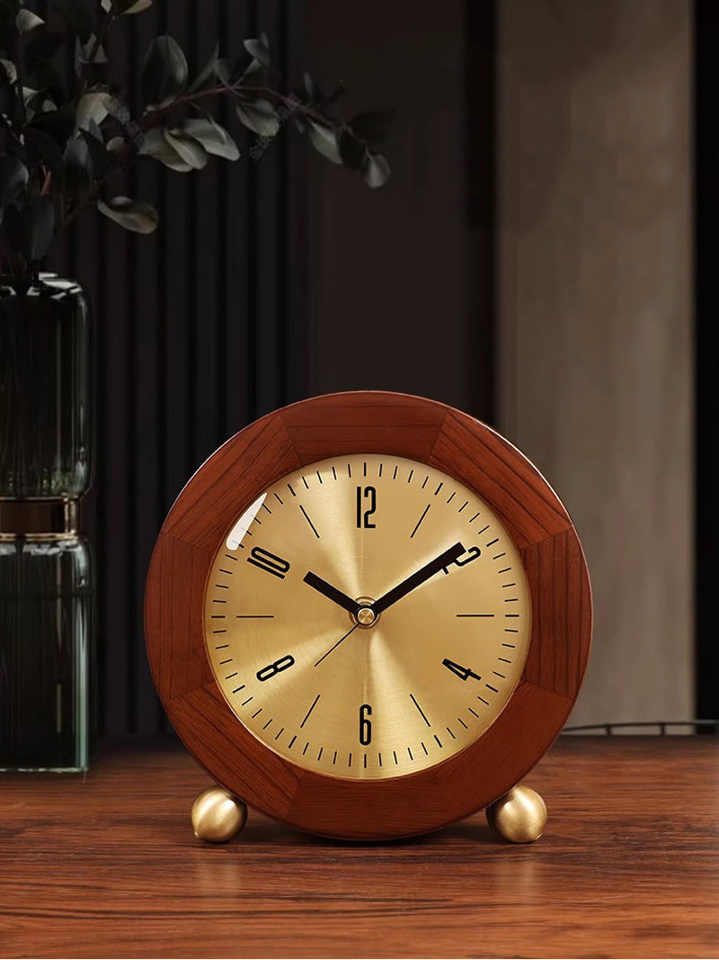 Retro wooden desktop silent desk clock, office bedroom decoration ...