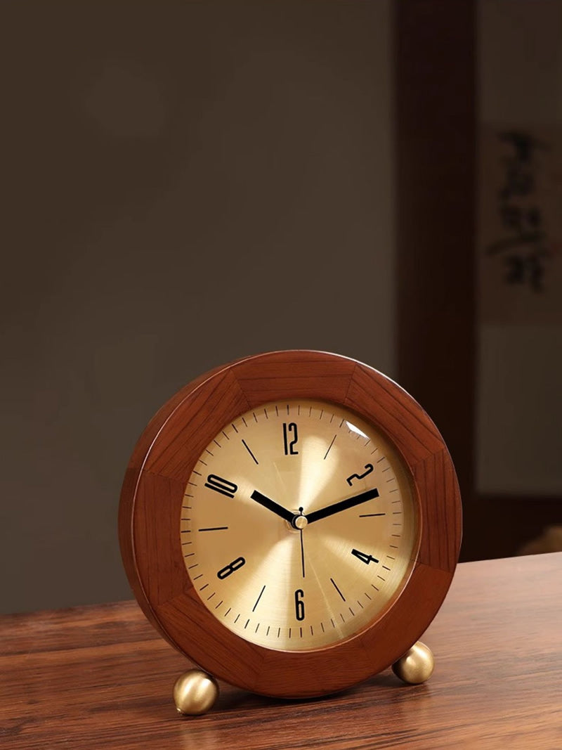 Retro wooden desktop silent desk clock, office bedroom decoration ...